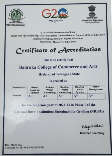 Badruka Educational SocietyBadruka College of Commerce and Arts